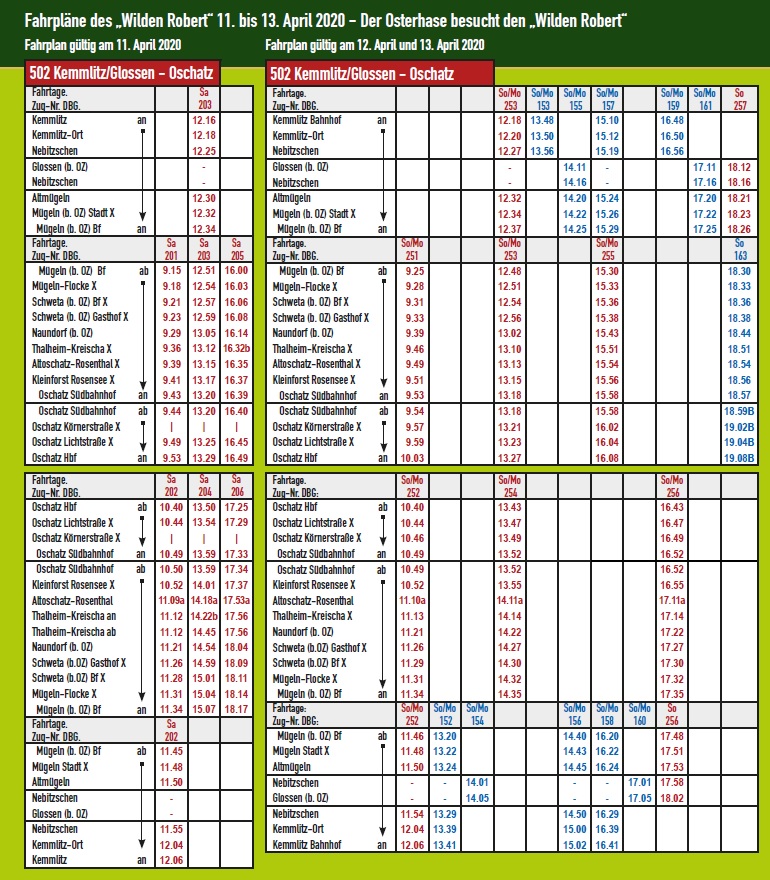Fahre Fohr Fahrplan 2020