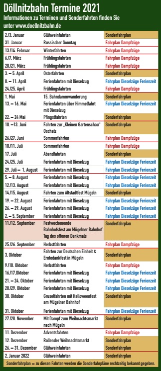 Fahrpläne | Döllnitzbahn
